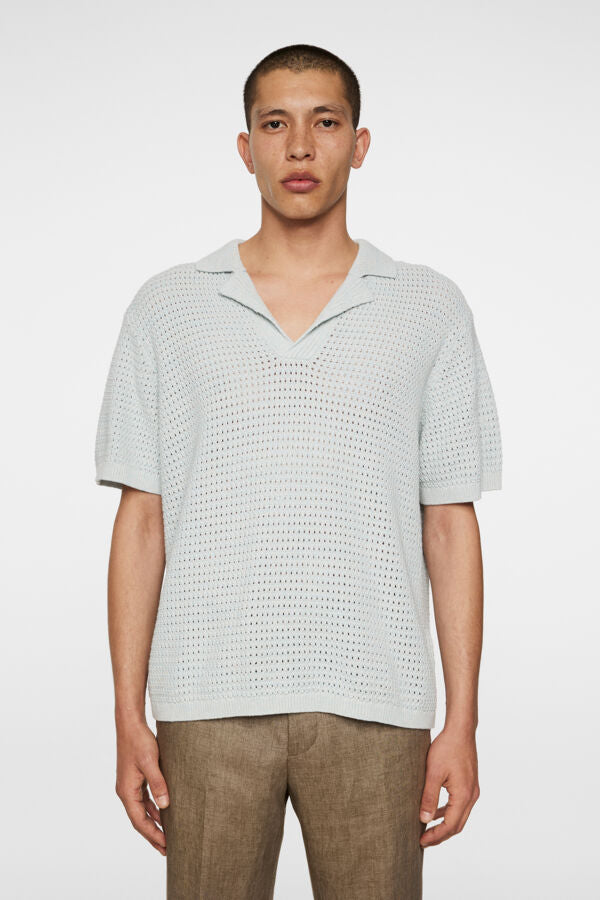 Ethan Open Collar Knit Polo